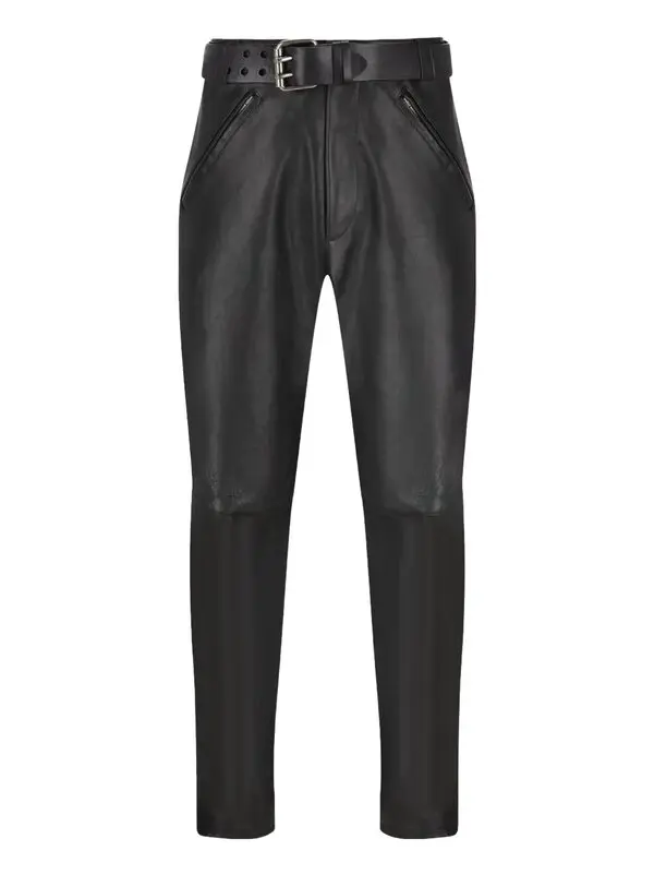 Saint Laurent Leather Trousers - Black