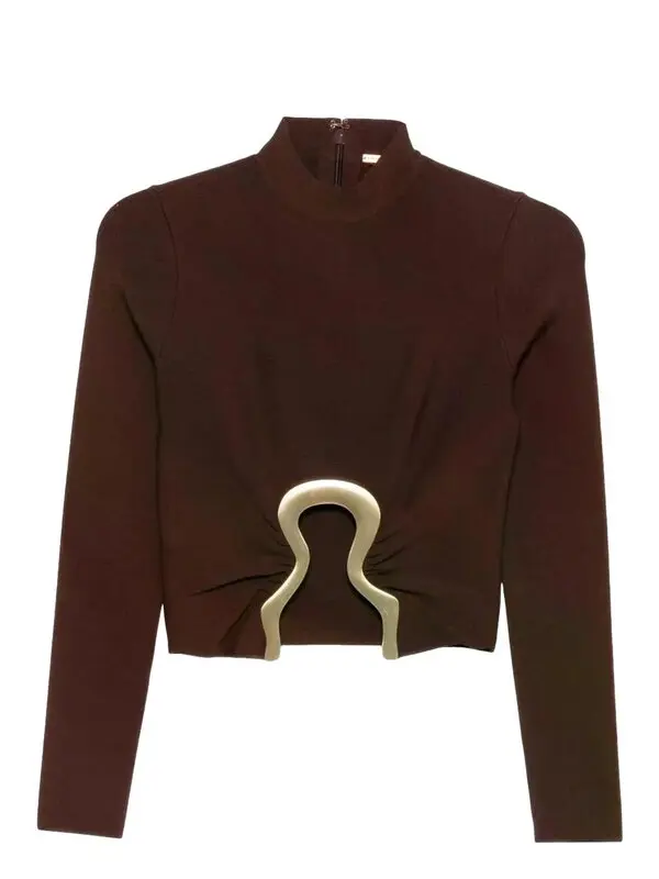 Cult Gaia Embellished High-neck Top - Brown