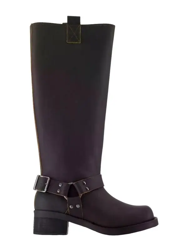 SAMSOE SAMSOE Sabrenta Buckle-strap Calfskin Boots - Black
