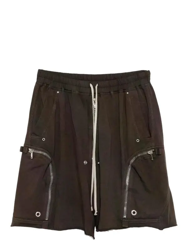 Rick Owens Eyelet-embellished Cotton Shorts - Brown