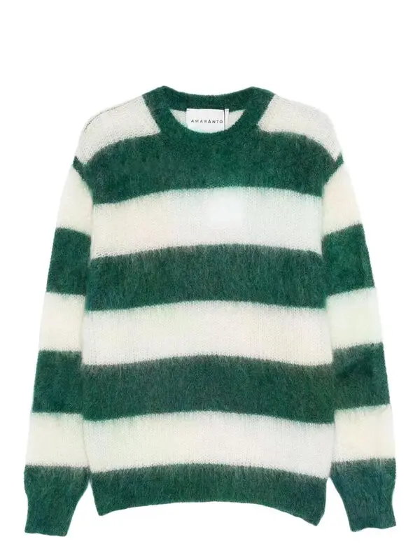 AMARANTO Striped Mohair Sweater - Green