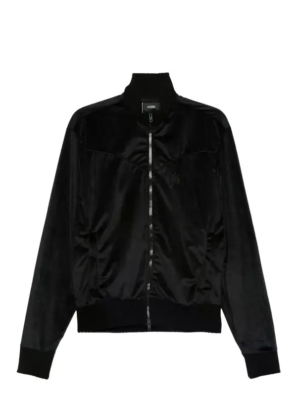 Amiri Velour Zip-up Jacket - Black