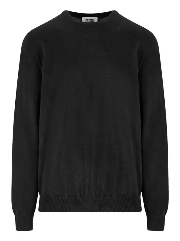 Alpha Studio Crew-neck Cashmere Sweater - Black