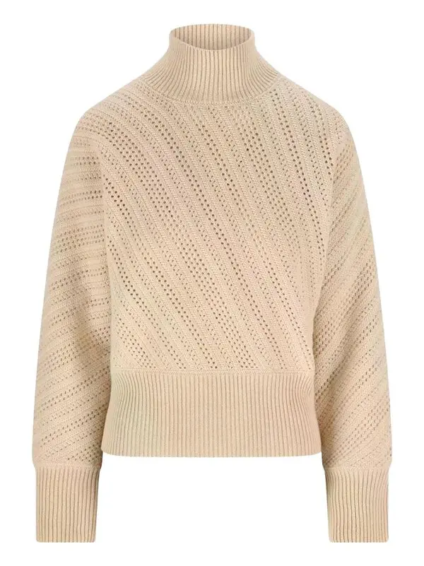 Fendi High-neck Honeycomb-knit Turtleneck - Neutrals