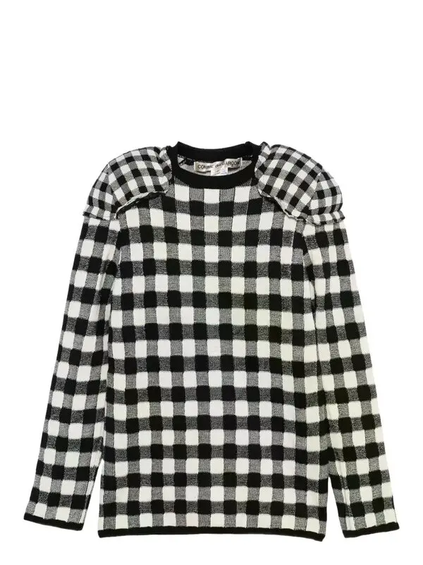 Comme Des Garçons Gingham-check Top - Black