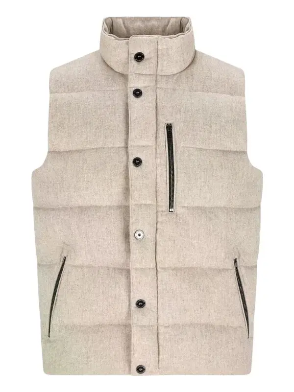 HANDPICKED Quilted High-collar Waistcoat - Neutrals