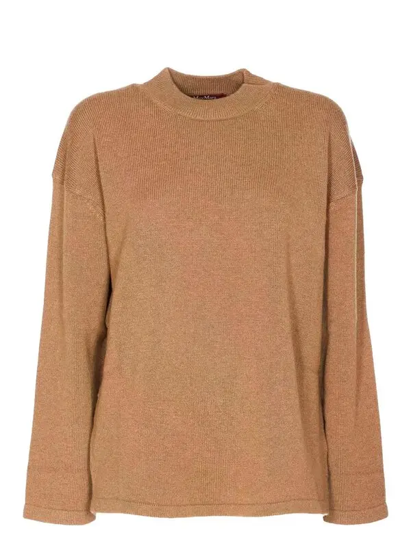 Max Mara Crewneck Side-split Sweater - Neutrals