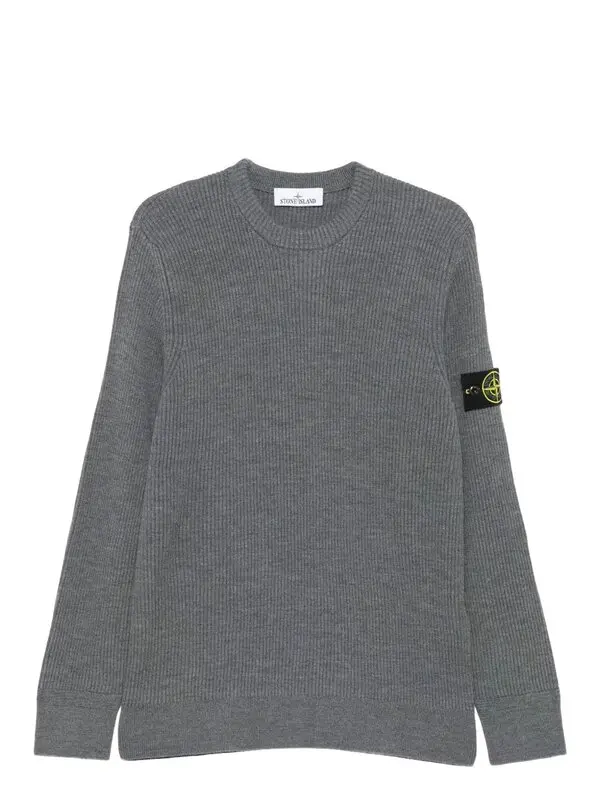 Stone Island Ribbed Knit Sweater - Grey