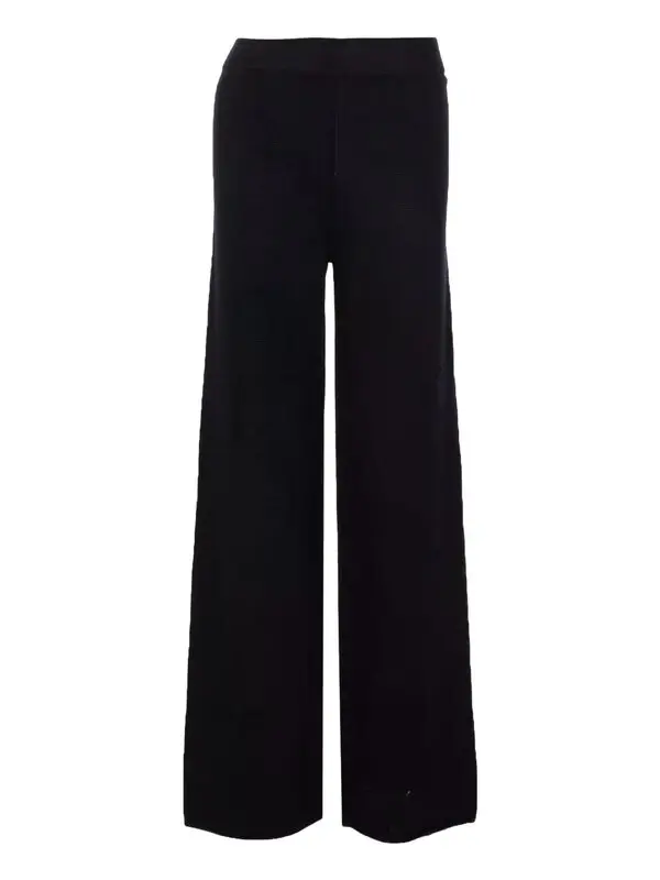 Max Mara Wide Leg Wool Trousers - Black