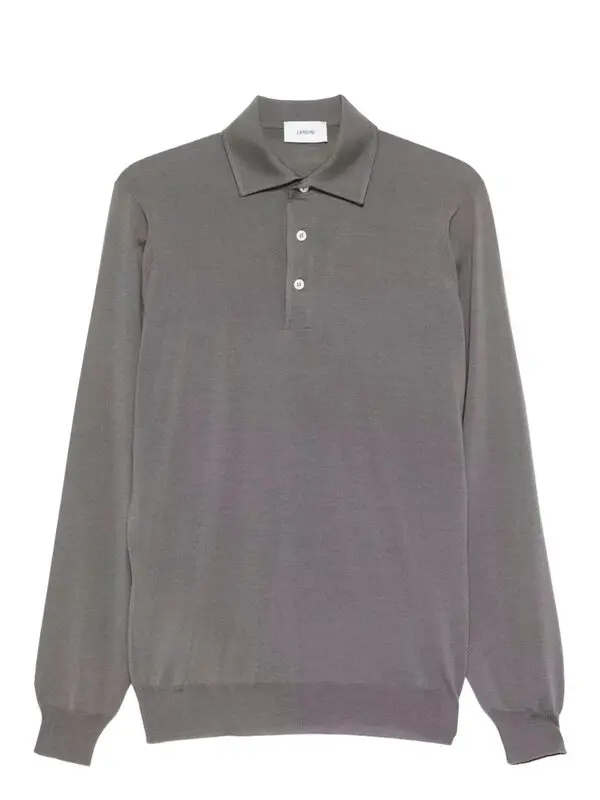 LARDINI Long-sleeve Polo Shirt - Grey
