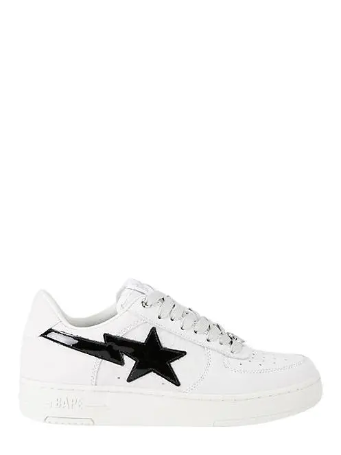 A BATHING APE Sta Os #3 M2 Leather Trainers - White