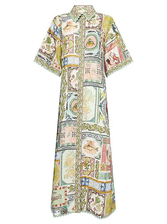 ALEMAIS Tommasina Linen Shirt Dress - Multi