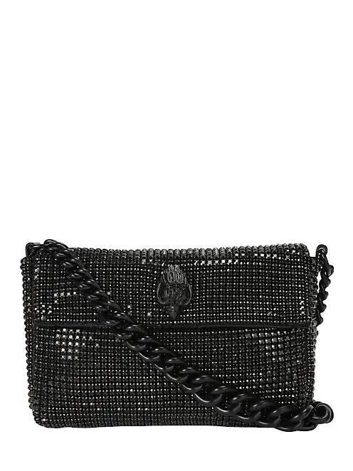 Kurt Geiger Woven Shoulder Bag With Chain Strap - Black