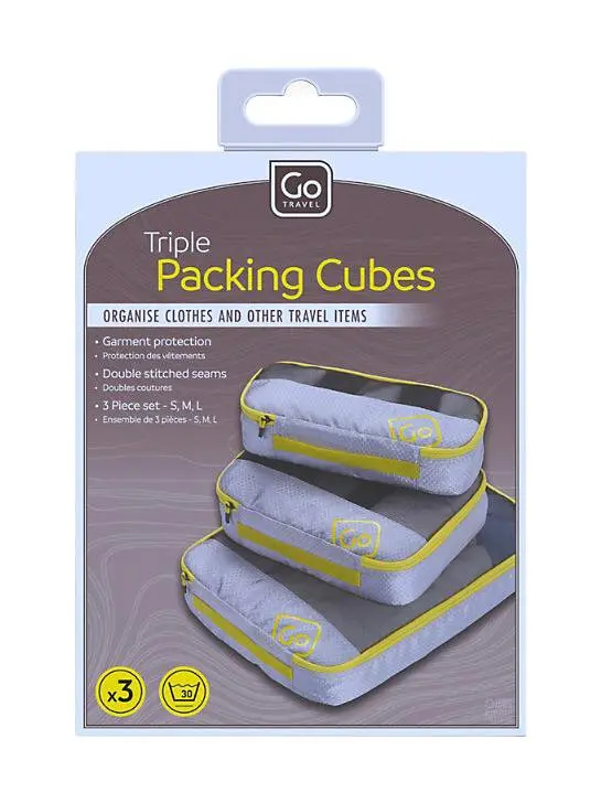 GO TRAVEL Packing Cubes Set Of Three - Yellow