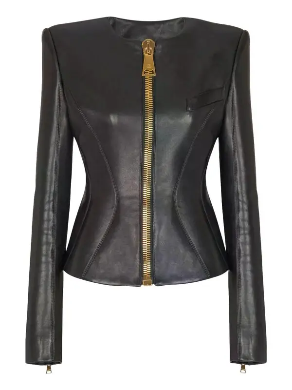 Balmain Peplum Zip-front Jacket - Black