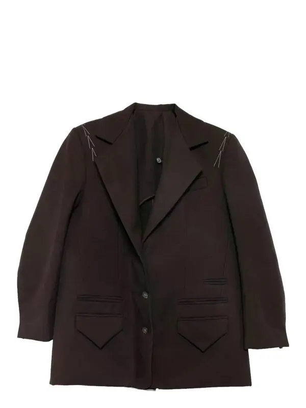 SONIA CARRASCO Heavyweight Single-breasted Blazer - Brown