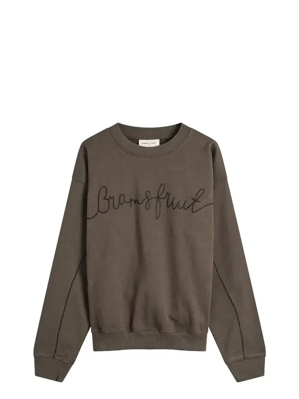 BRAM'S FRUIT Garden Hose Chain Stitch Crewneck Sweatshirt - Solid Charcoal