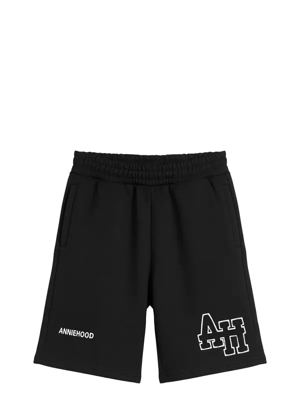 ANNIE HOOD College Sweat Shorts - Black/black