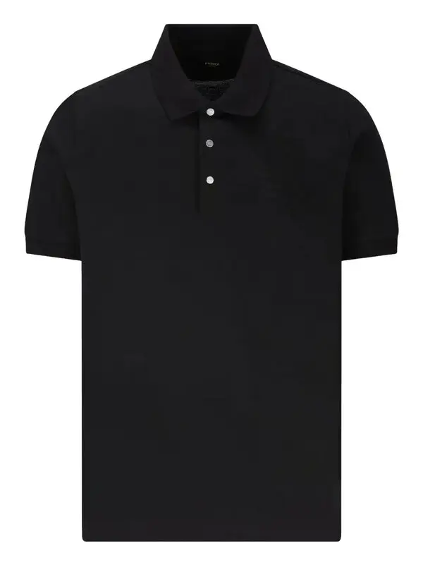 Fendi Embossed-logo Piqué Polo Shirt - Blue