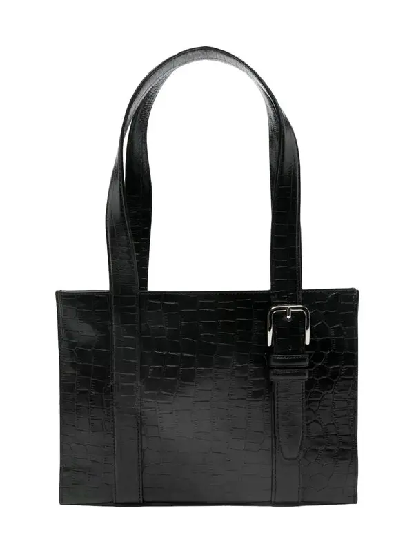 CORDERA Crocodile-embossed Shoulder Bag - Black