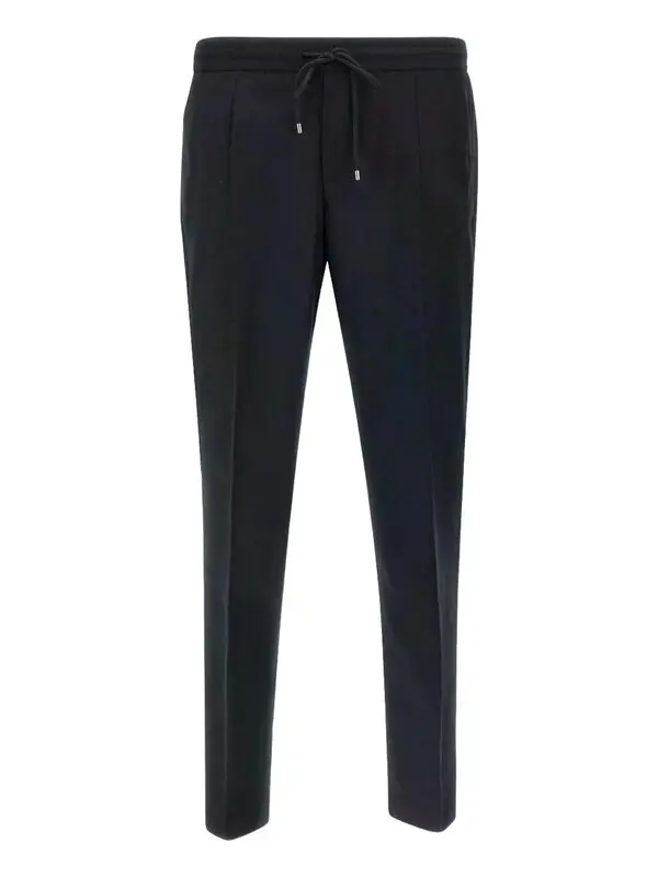 BRIGLIA 1949 Pleated Drawstring Trousers - Black