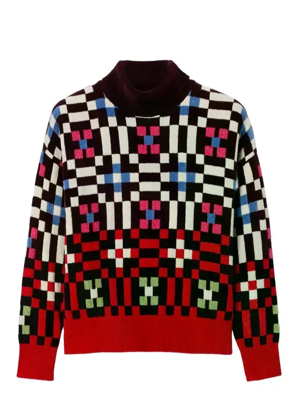 La DoubleJ Geometric-patterned Sweater - Red