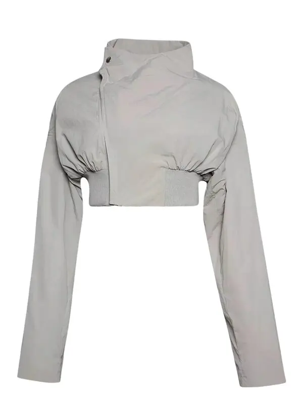 Rick Owens Cropped Zip-front Bomber Jacket - Grey