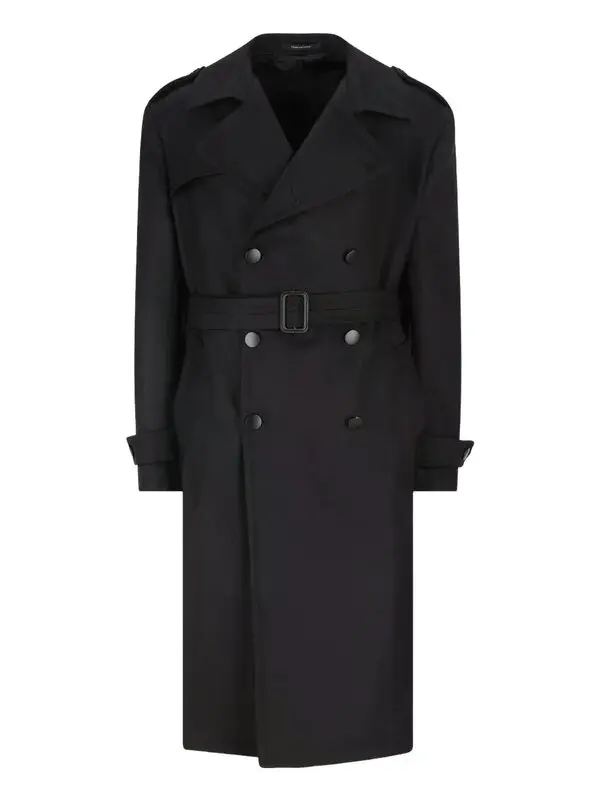 Tagliatore Double-breasted Virgin Wool Coat - Black