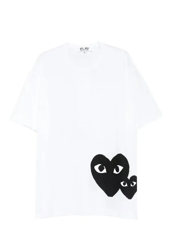 Play Comme Des Garcon Heart-logo T-shirt - White