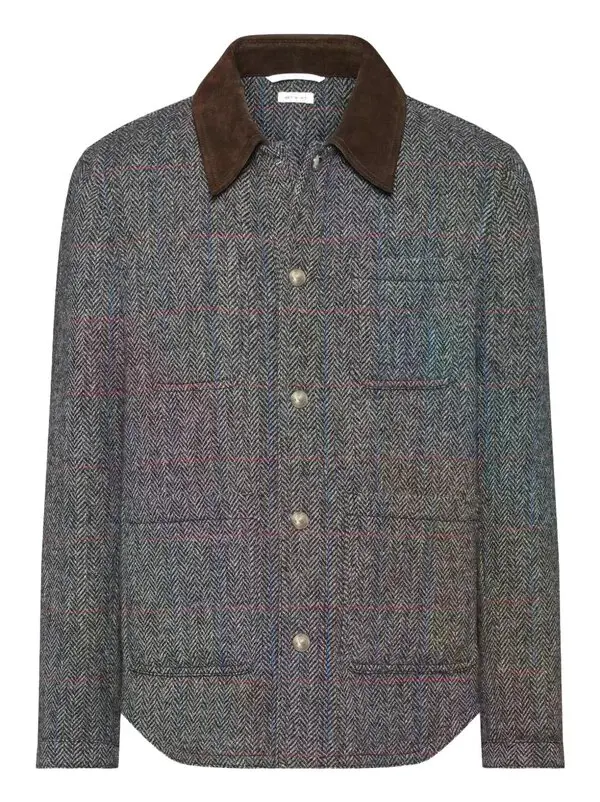 Thom Browne Herringbone Tweed Overshirt - Grey