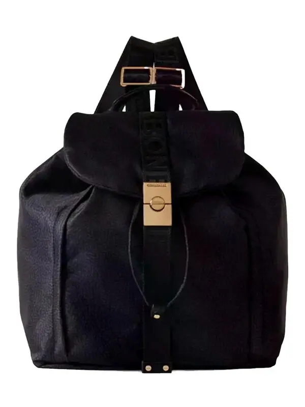 Borbonese Medium Fold Backpack - Black