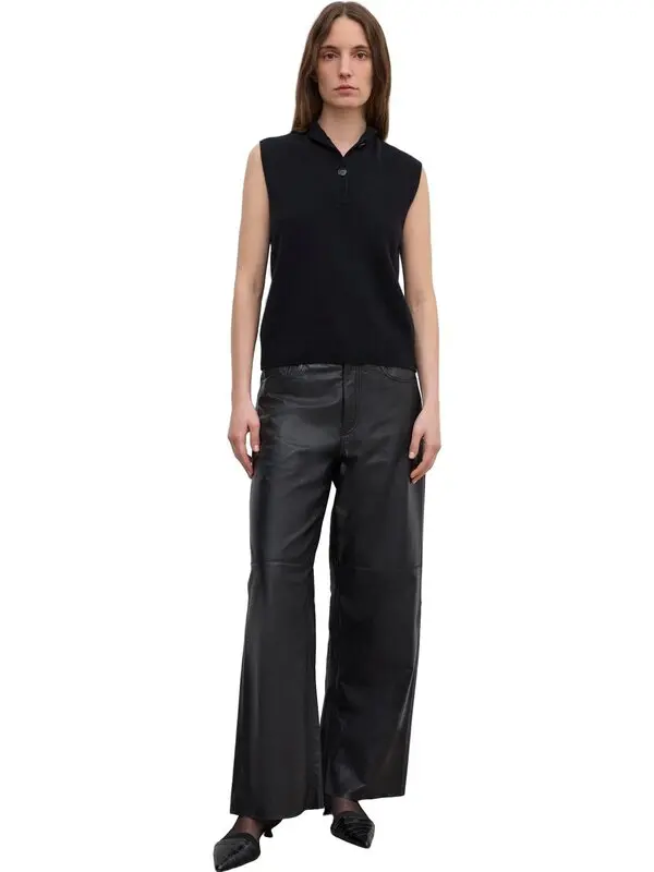 HOUSE OF DAGMAR Sleeveless Cashmere-blend Knit Top - Black
