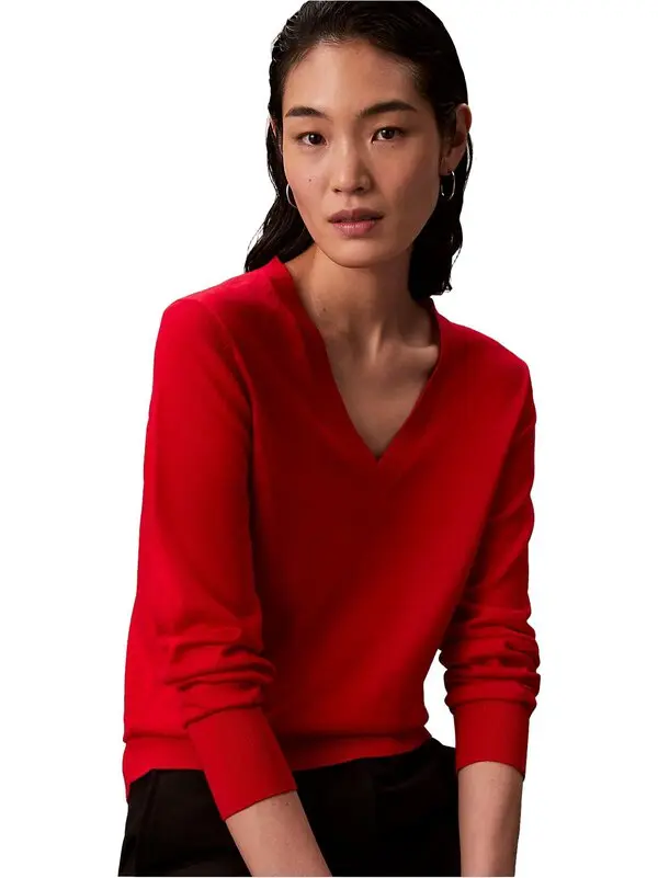 Calvin Klein Merino Wool V-neck Sweater - Adrenaline Rush