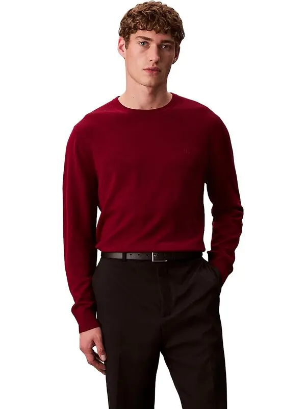 Calvin Klein Merino Wool Classic Sweater - Beet Red