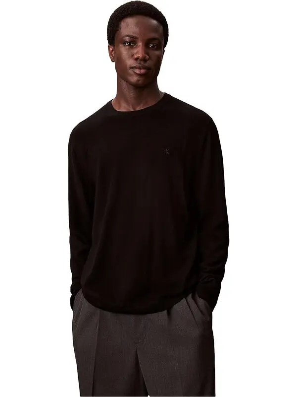 Calvin Klein Merino Wool Classic Sweater - Black