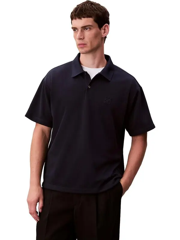 Calvin Klein Cotton Blend Pique Classic Polo Shirt - Dark Sapphire