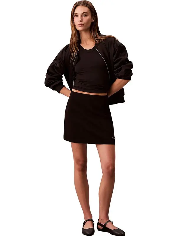 Calvin Klein Smooth Mini Skirt - Black