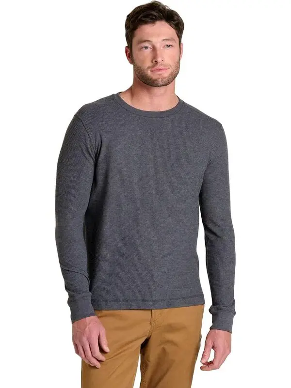 TOAD & CO Framer Ii Long Sleeve Crew Neck Waffle Knit Top - Soot