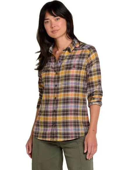 TOAD & CO Re-form Flannel Long Sleeve Shirt - Chestnut Check