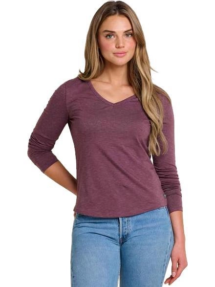 TOAD & CO Marley Long Sleeve V-neck Tee - Huckleberry