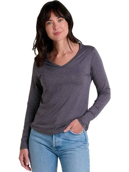 TOAD & CO Marley Long Sleeve V-neck Tee - Iron
