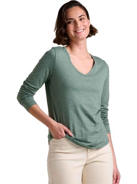 TOAD & CO Marley Long Sleeve V-neck Tee - Laurel