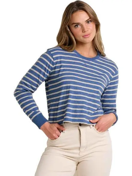 TOAD & CO Boundless Jersey Long Sleeve Tee - Kyanite Stripe