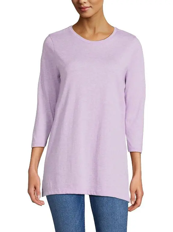 LANDS' END Supima Cotton Tunic - Light Violet Heather