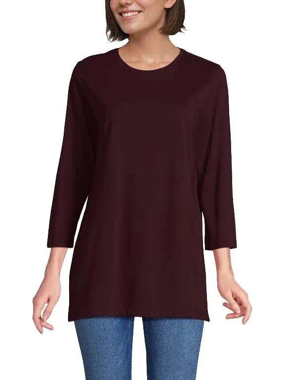 LANDS' END Supima Cotton Tunic - Lush Burgundy
