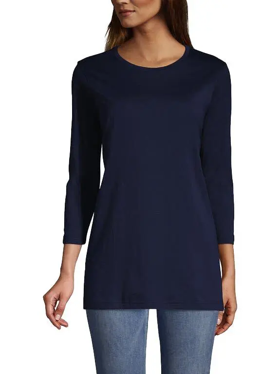 LANDS' END Supima Cotton Tunic - Radiant Navy
