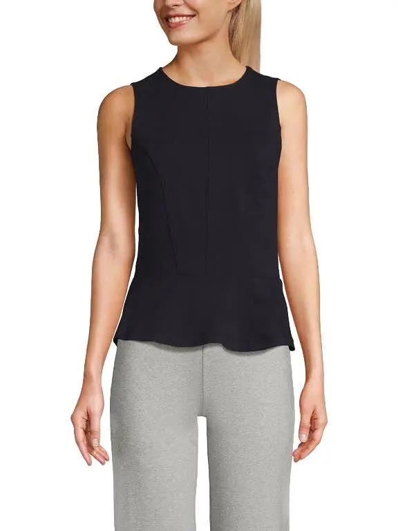 LANDS' END Sleeveless Peplum Top - Black