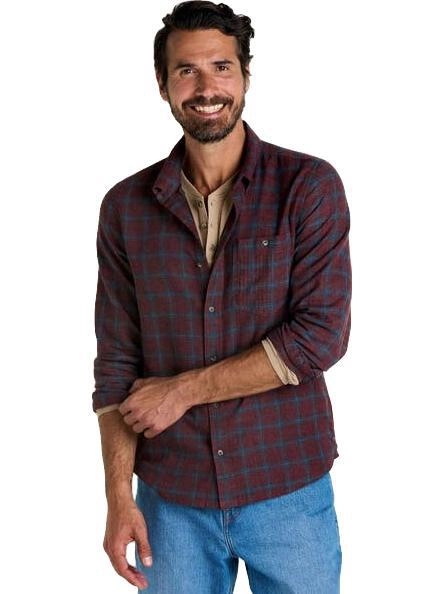 TOAD & CO Airsmyth Long Sleeve Shirt - Malbec Pattern