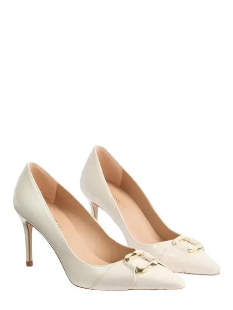 LK BENNETT Thelma Pointed Toe Pumps - Ecru