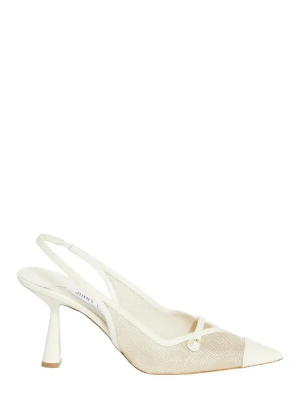 JIMMY CHOO Amita Slingback Pumps - Latte/champagne